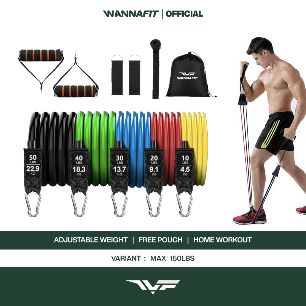 Jual WANNAFIT MAX 11 in 1 Pro Resistance Band Set | Alat Olahraga Rumah ...