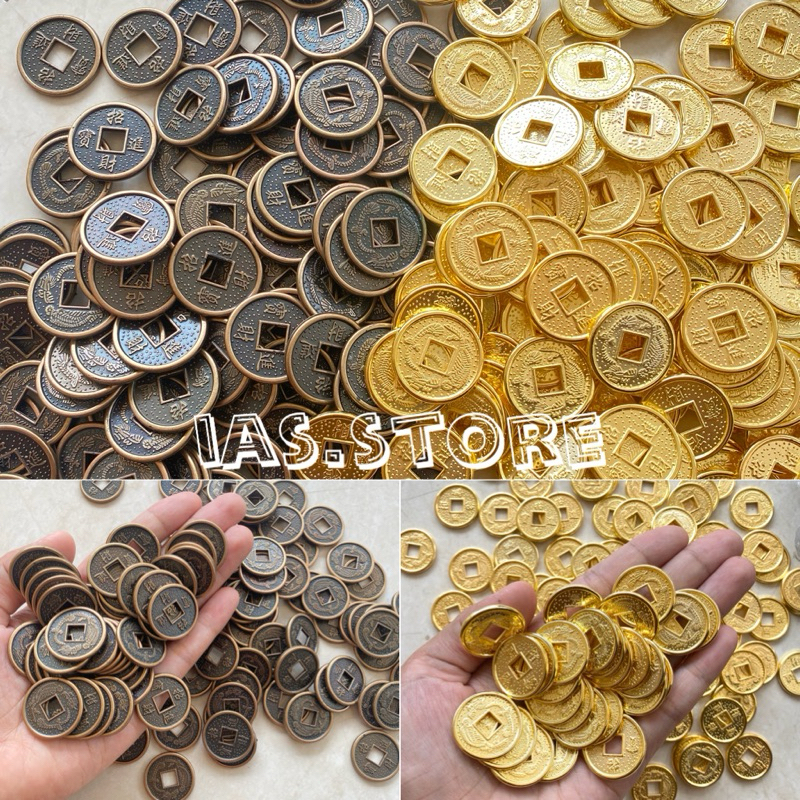Jual 20pcs Koin China Plastik 2.5cm - Koin China Lama - Hiasan hampers ...