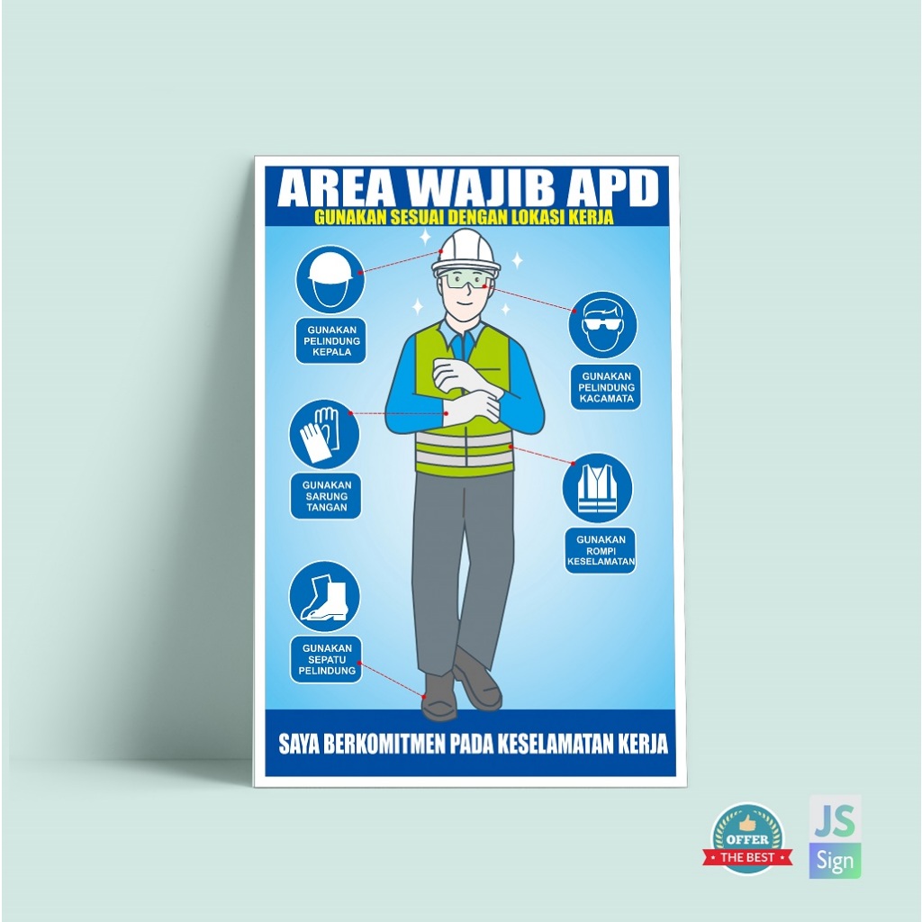 Jual POSTER SAFETY K3 - AREA WAJIB APD | Shopee Indonesia