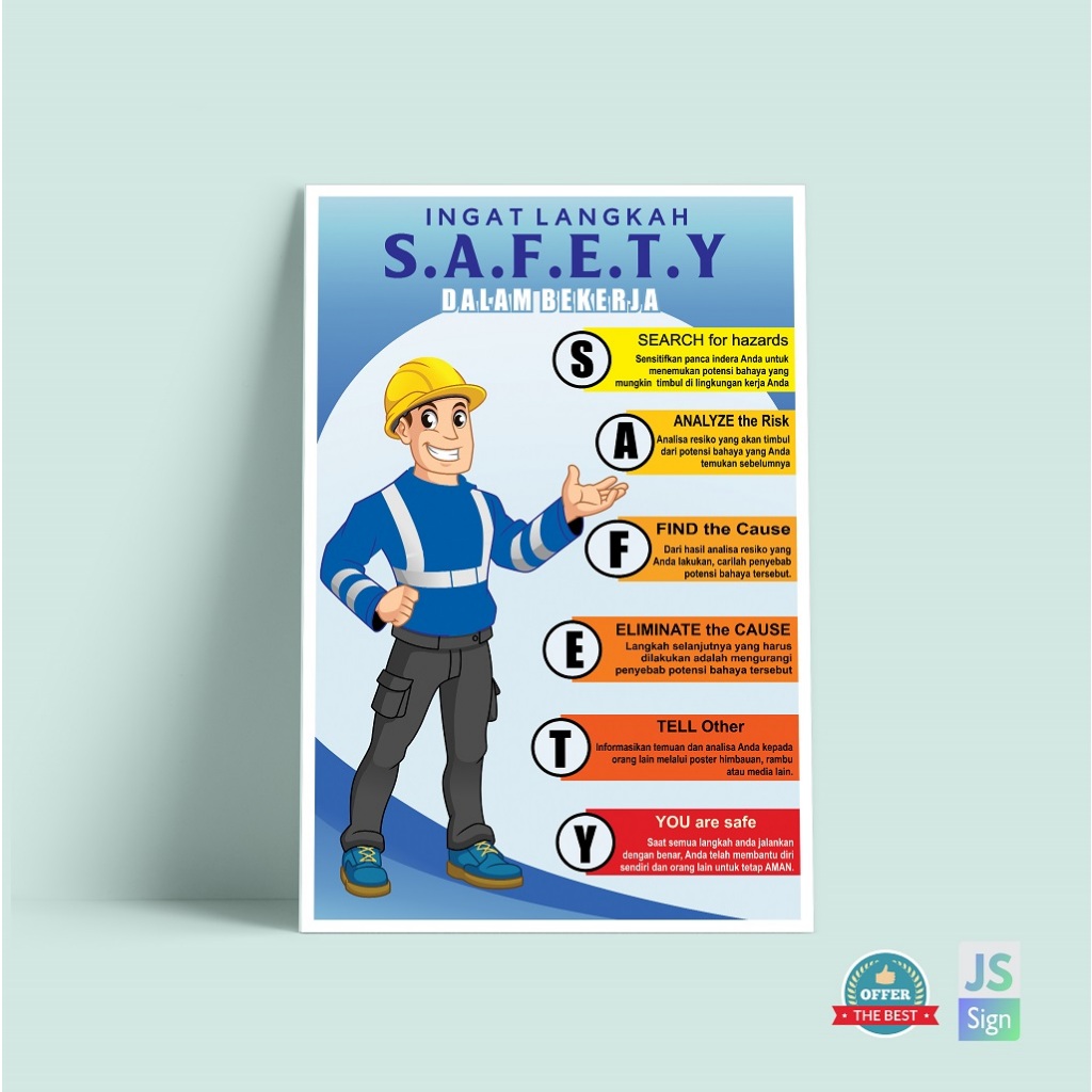 Jual POSTER SAFETY K3 - INGAT LANGKAH SAFETY DALAM BEKERJA | Shopee ...