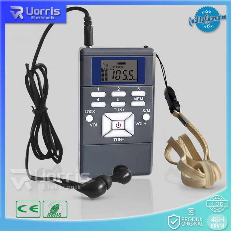 Jual Radio Mini FM Digital Receiver DSP plus Earphone - Radio Saku ...