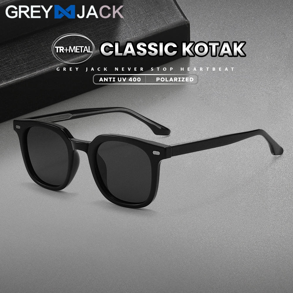Jual Grey Jack Kacamata Sunglasses Polarized Model Kotak TR90 Fashion Pria Wanita Anti Silau ...