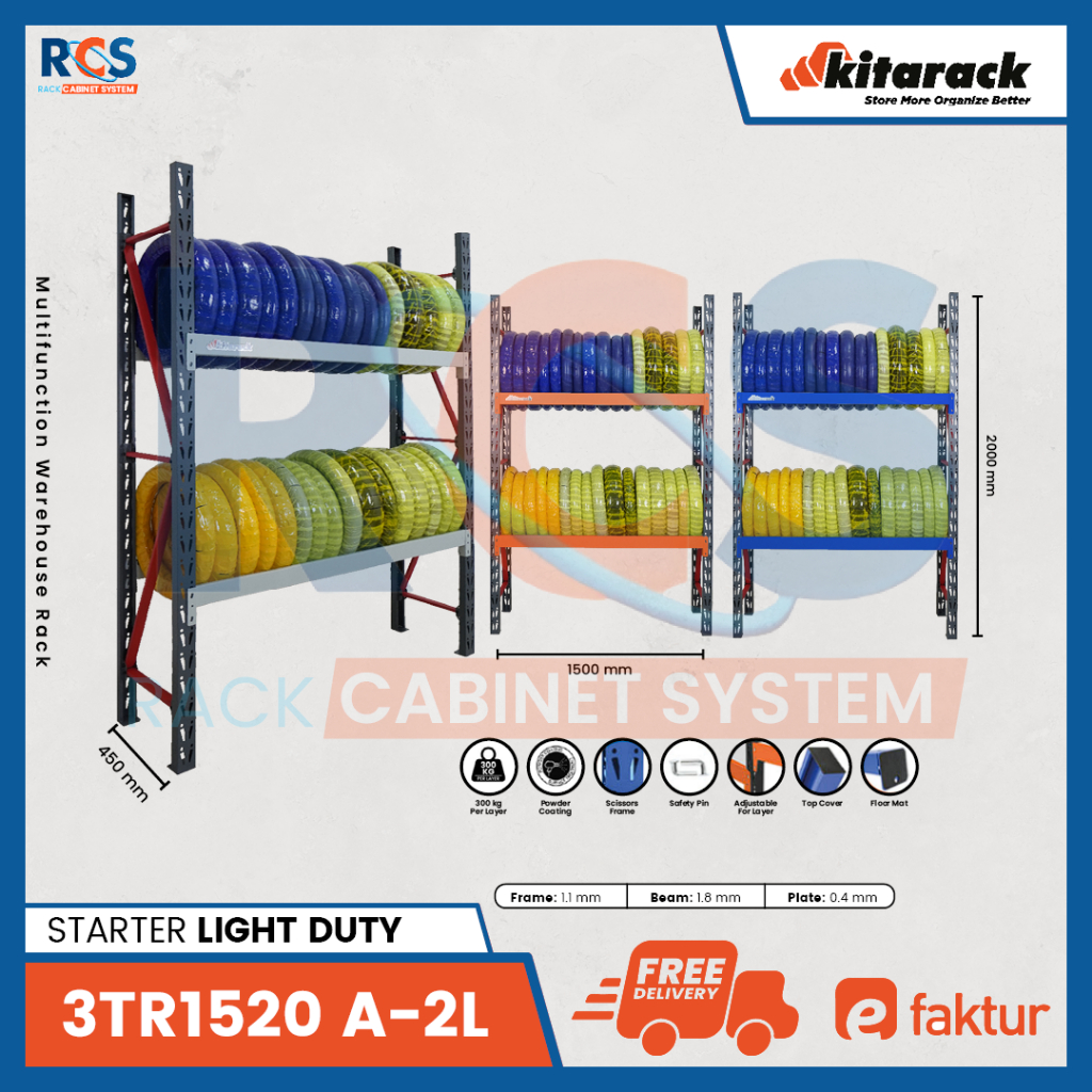 Jual KITARACK Rak Gudang Tire Rack 3TR1520 Abu Series Rak Ban Motor ...