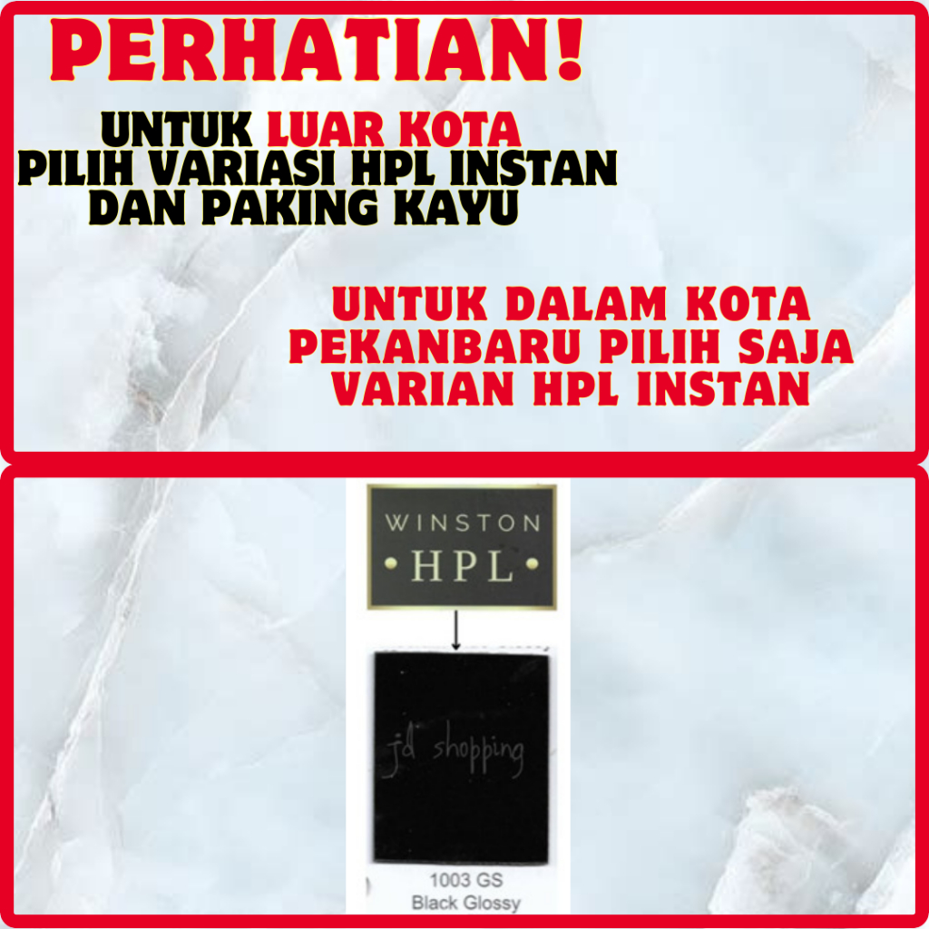 Jual (LUAR KOTA WAJIB PALLET KAYU) HPL Winston Solid Best 1003 GS - Black Glossy | Shopee Indonesia