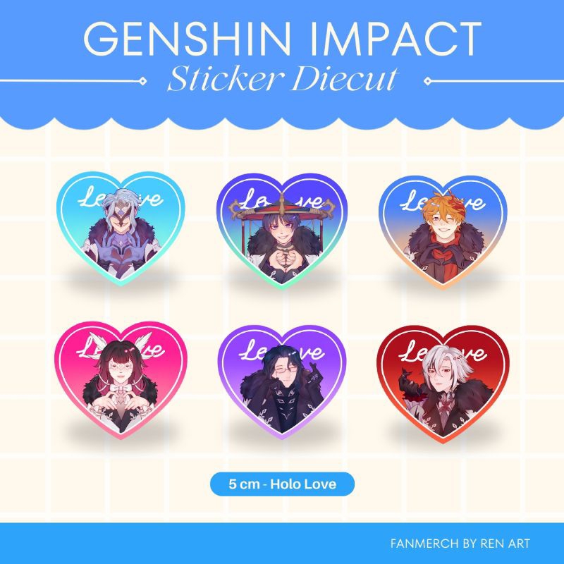 Jual Sticker Fatui - Genshin Impact | Fanmerch by Ren_art | Shopee ...