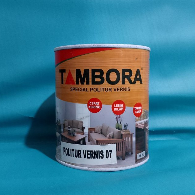 Jual Politur Kayu Merk Tambora 0.9L | Plitur | Cat Kayu Politur TAMBORA ...