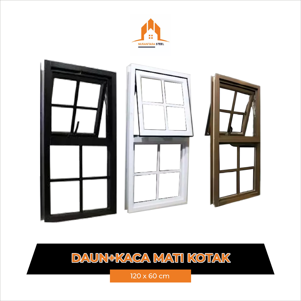 Jual TBNS - (DAUN + KACA MATI 120X60 KOTAK SINGLE) SET JENDELA ...