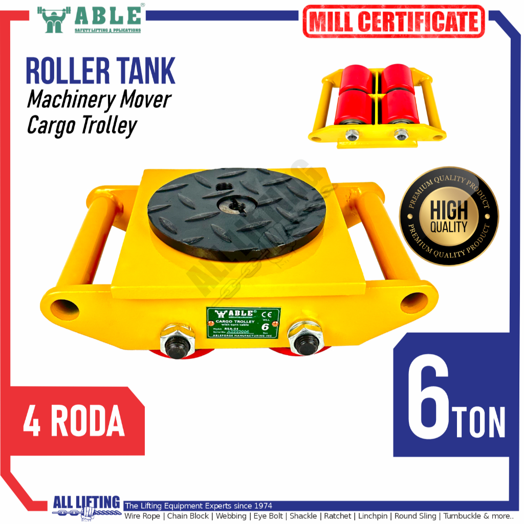 Jual ABLE Roller Skid Tank 6 Ton Space Skates Model RSA Wheels 4 Roda ...