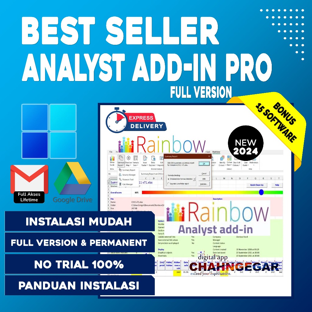 Jual Rainbow Analyst add-in Pro 2024 Full Software Analisis Skema Kode ...