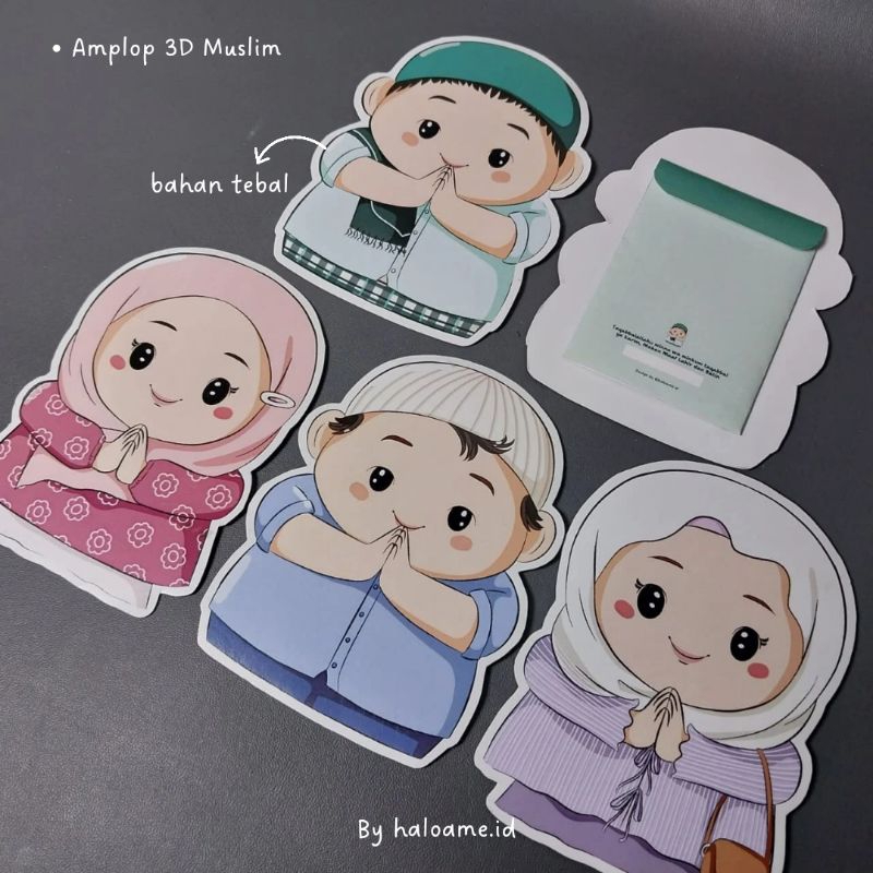Jual AMPLOP LEBARAN 3D KARAKTER MUSLIM UNIK | Shopee Indonesia