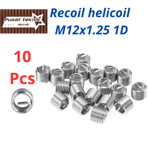 Jual 10Pcs Recoil Helicoil M12x1.25 1D Recoil Helicoil Verbos Perbaikan ...