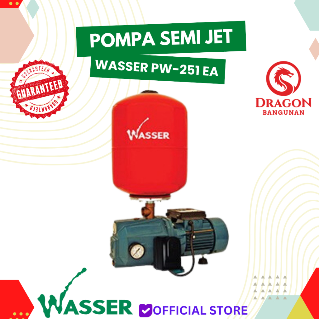 Jual Pompa Air Wasser PW - 251 EA - Semi Jet Pump Wasser 250 Watt Tanpa ...