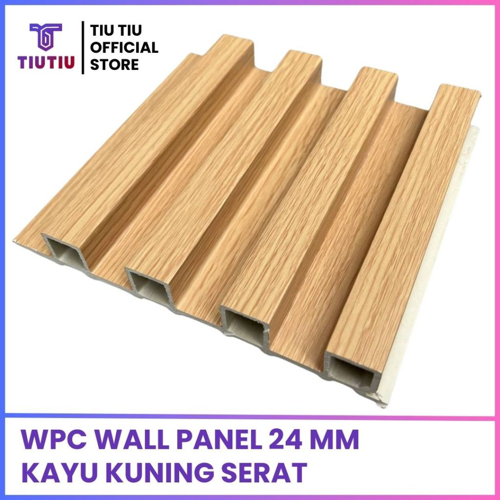 Jual WPC Wall Panel Kayu Kuning Serat 3 Meter 300cm x 2.4cm | Wallpanel ...
