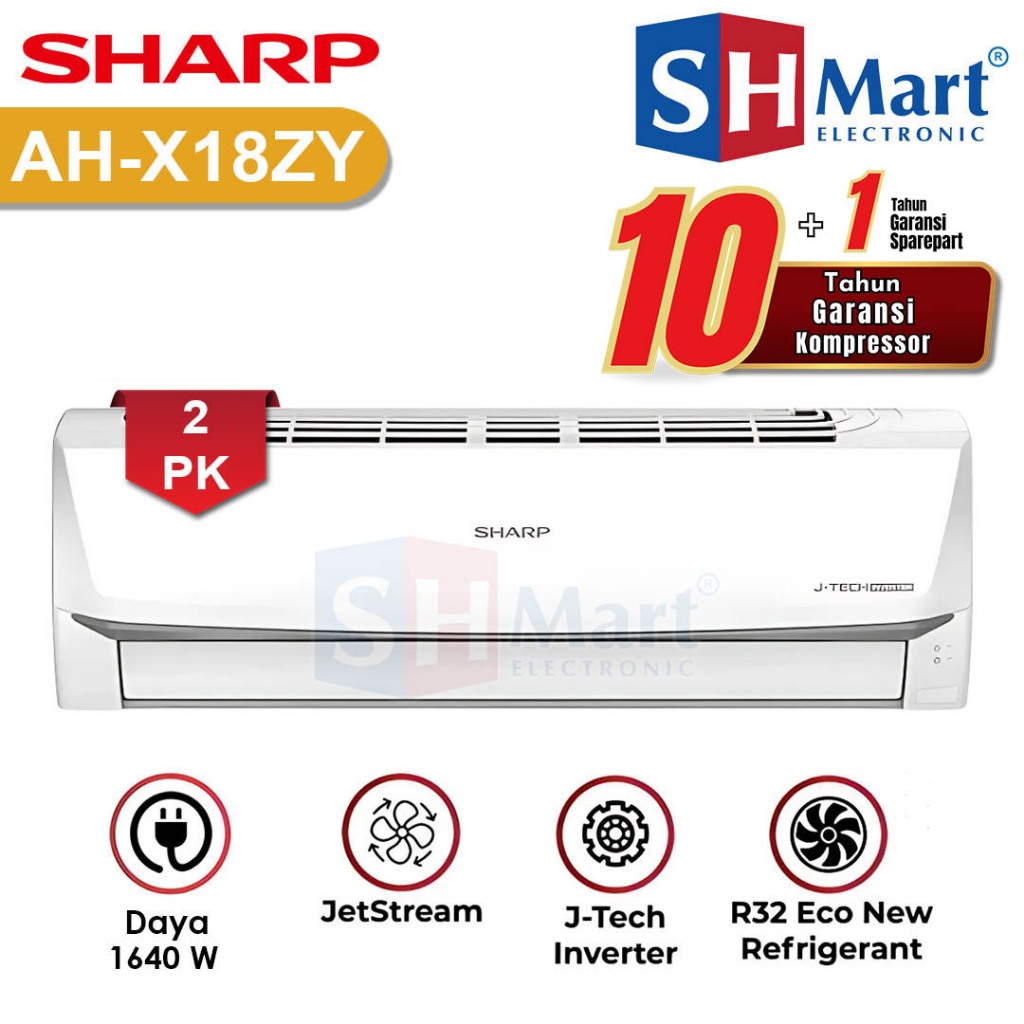 Jual AC SHARP 2 PK J-TECH INVERTER AH-X18ZY ECO MODE THAILAND GARANSI RESMI | Shopee Indonesia