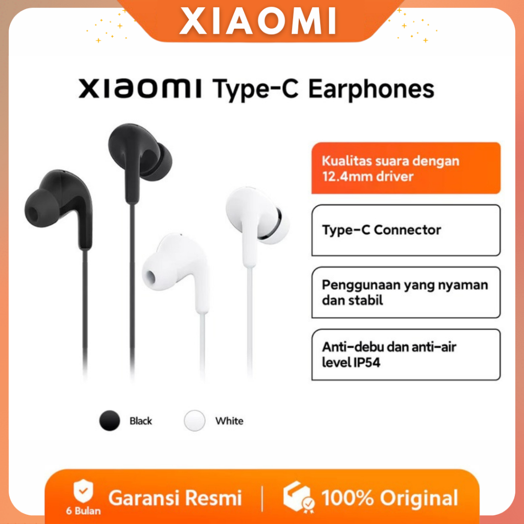 Jual Xiaomi Earphone Tipe C With Mic HD Ergonomis IP54 Plug & Play ...