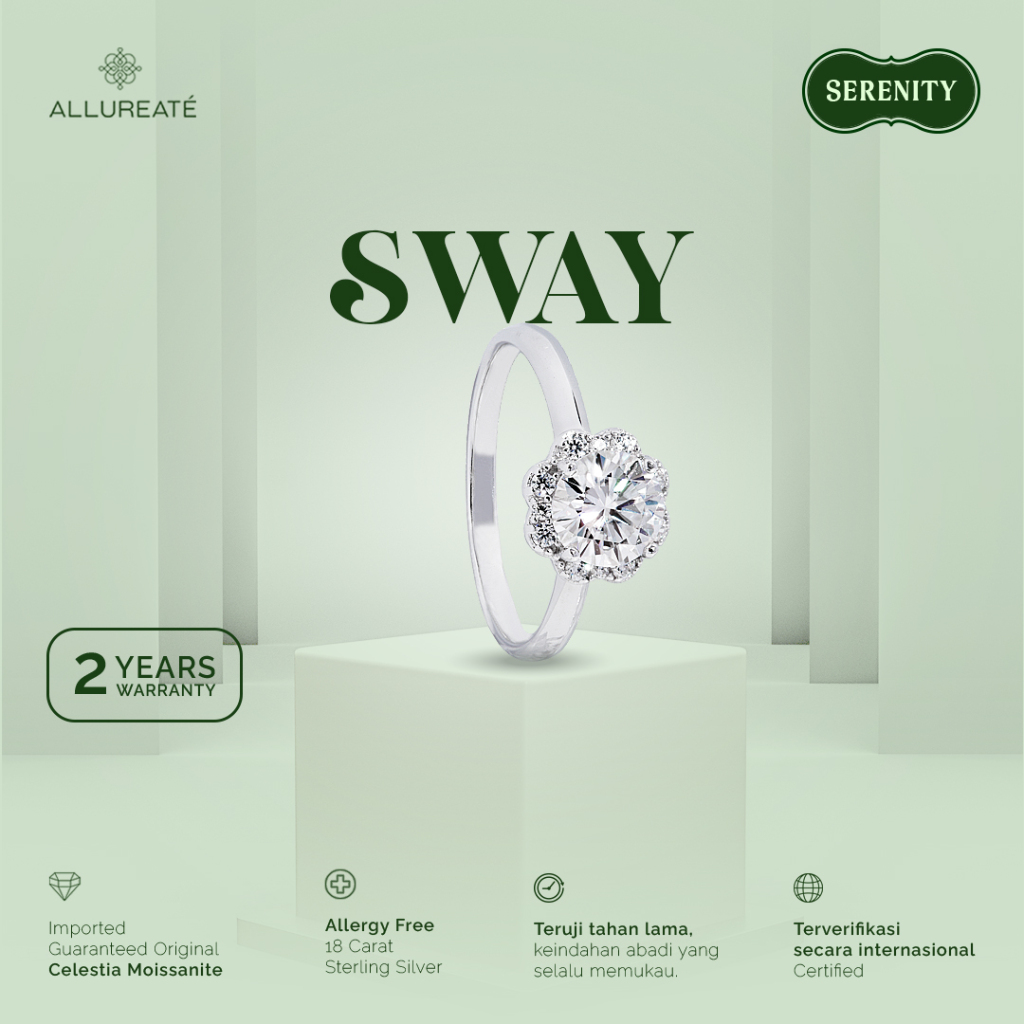 Jual Allureate Sway Ring - Cincin Wanita Celestia Moissanite Lapis Emas ...
