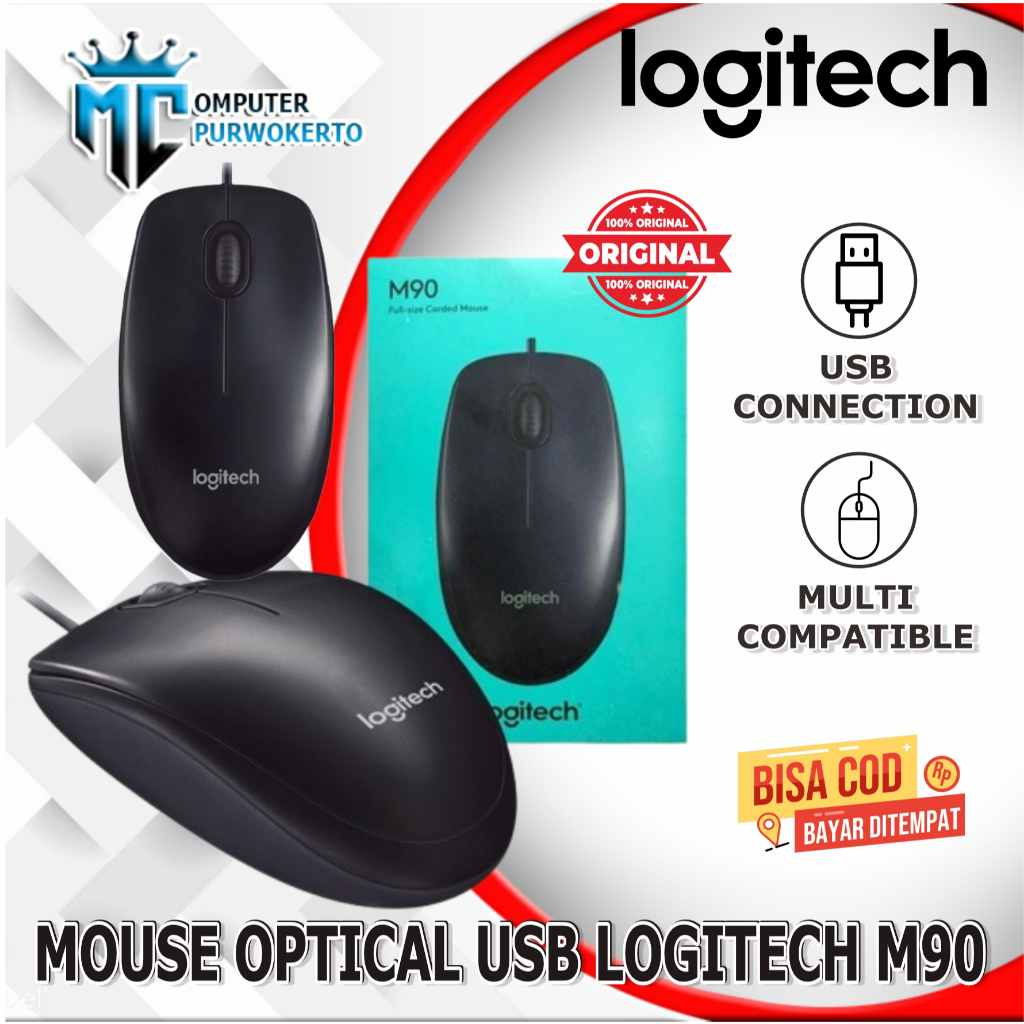 Jual Mouse USB Logitech M90 Optical Wired Mouse | Shopee Indonesia