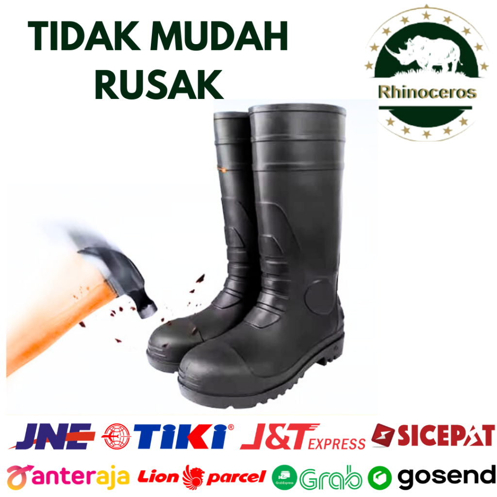 Jual Safety Boot Sepatu Boots Pria Industri Kepala Alas Besi Sepatu ...