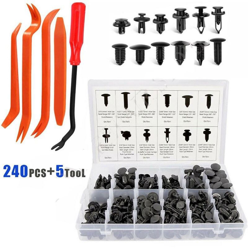 Jual Baut Rivet Mobil Joint Clip 240 PCS with 5 PCS Pengungkit 100℅ Ori ...
