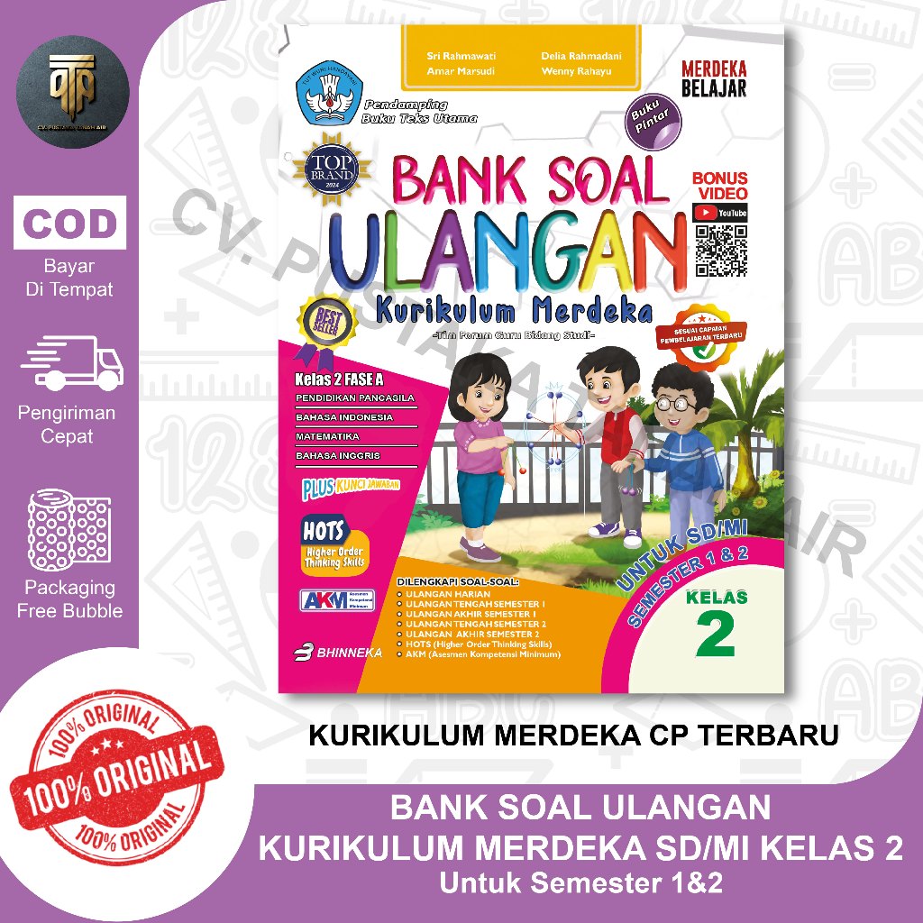 Jual Buku Bank Soal Ulangan Kurikulum Merdeka CP Terbaru SD/MI Kelas 2 (1 Buku isi semester 1&2 ...