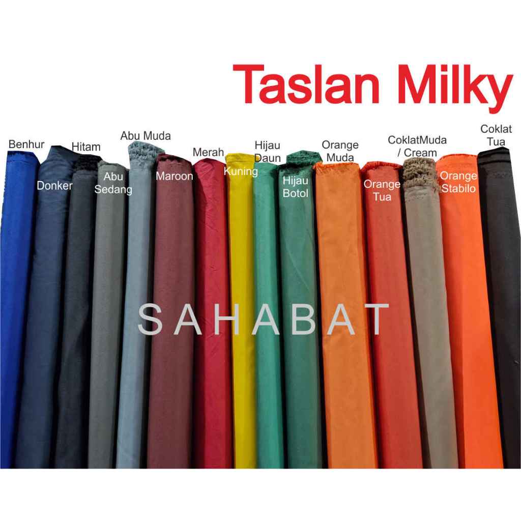 Jual Bahan Kain Milky Taslan 1.50 x 100 Yard / Bahan Kain Jaket / Bahan ...
