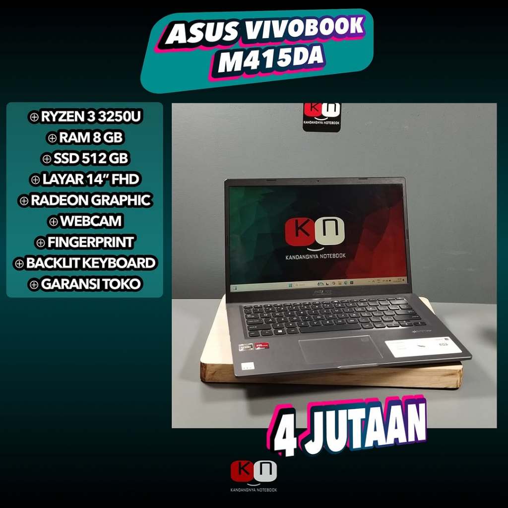 Jual Asus Vivobook M415DA Ryzen 3 3250U Ram8GB Ssd512GB 14inch | Shopee ...
