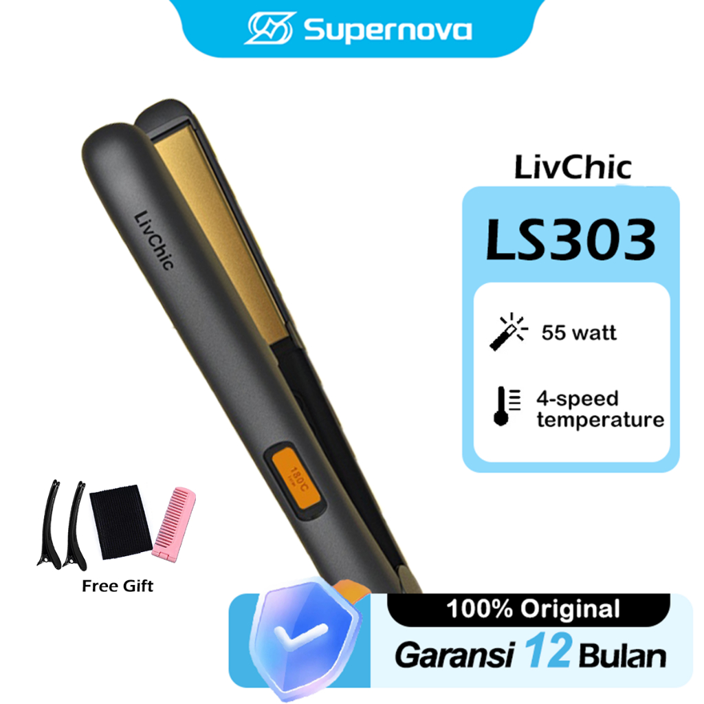 Jual LivChic 2IN1 Catok Rambut untuk Meluruskan dan Keriting LS303 Alat ...