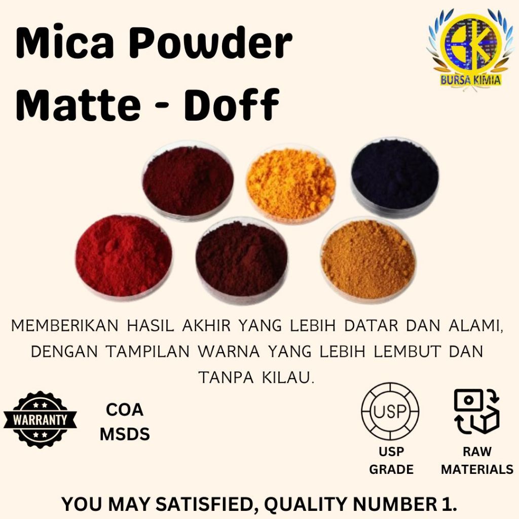 Jual 10gr Mica Powder Matte Doff Non Glossy / Mica Bubuk Pewarna ...