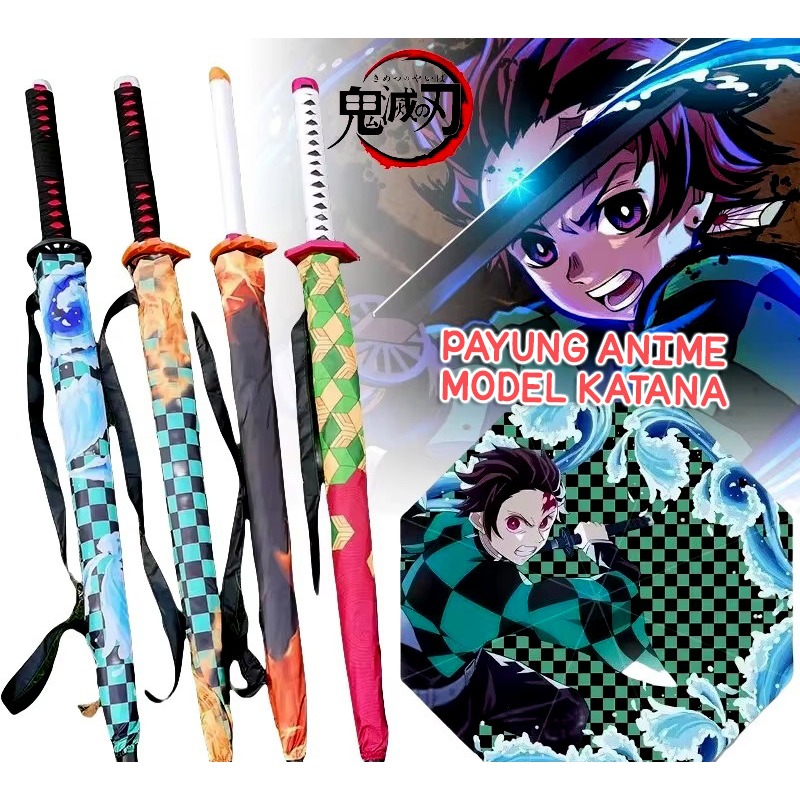 Jual Payung UV Model Pedang Samurai Demon Slayer | Payung Tanjiro ...