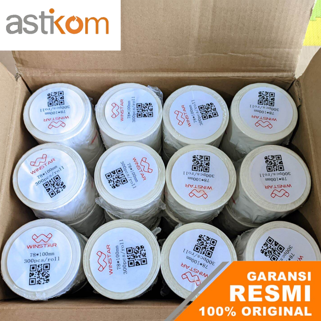 Jual Kertas Stiker Label Thermal Winstar 78X100mm 300pcs 1 Roll ...