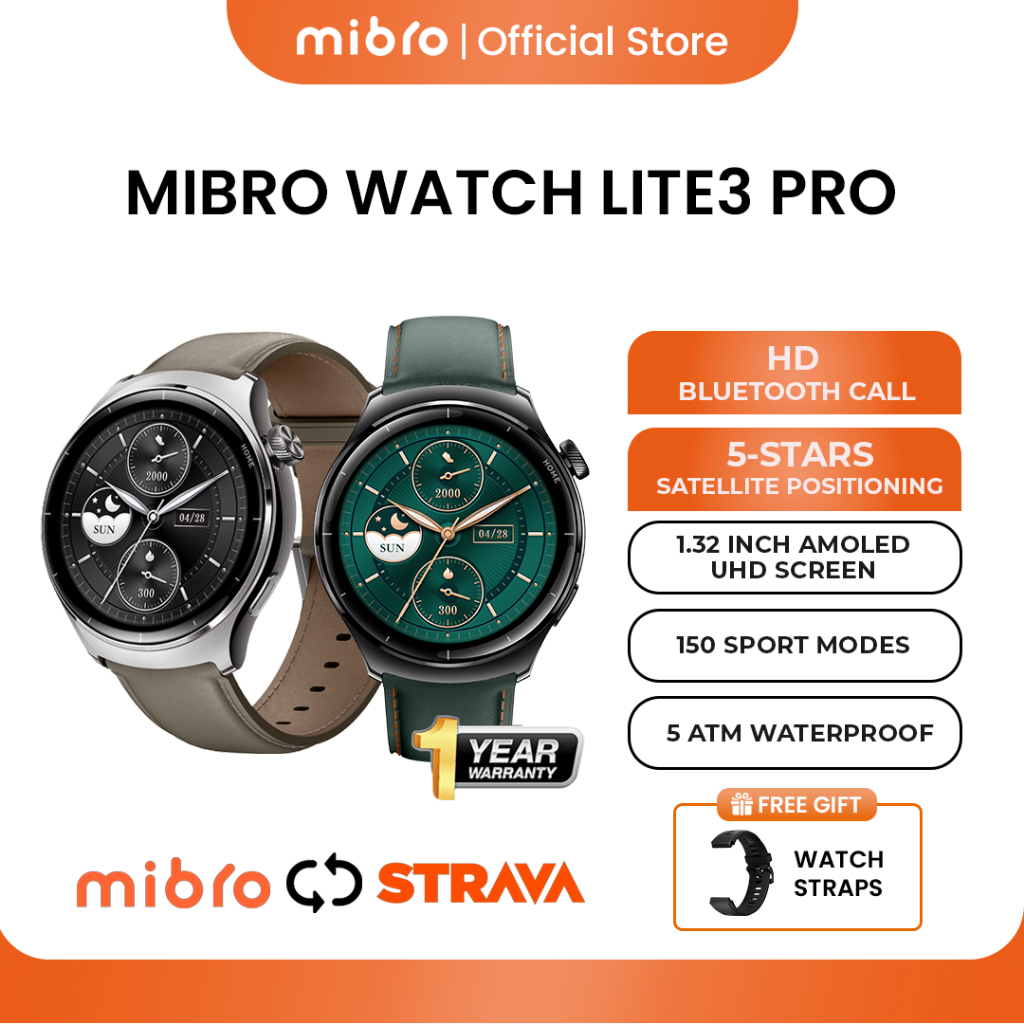 Jual Mibro Official Lite3 Pro Smartwatch Waterproof 1.32 AMOLED UHD Screen Bluetooth Call jam ...