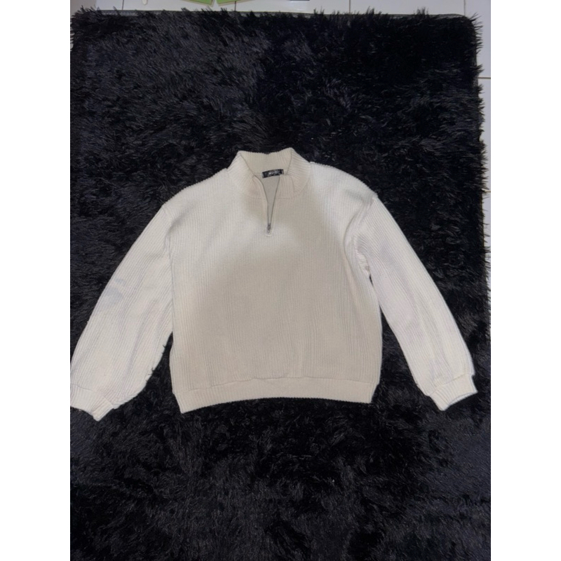 Jual (Prelovead) Rajut Putih + Zipper atas | Shopee Indonesia