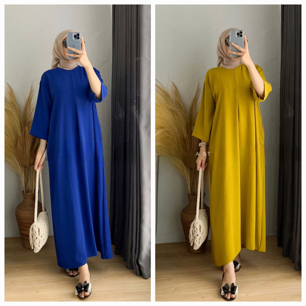 Jual DASTER CRINGKLE POLOS WANITA MODEL TANGAN 3/4 | Shopee Indonesia