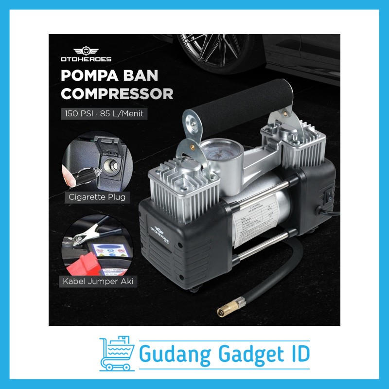 Jual Pompa Ban Kompressor Mobil Bus Truk Portable Double Cylinder 12V ...