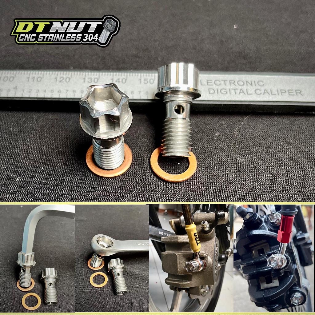 Jual baut banjo rem stainless universal kaliper probolt drat kasar 1.25 bisa 2 kunci | Shopee ...