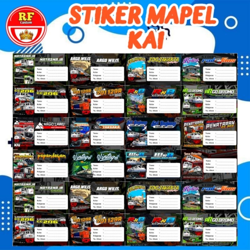 Jual 10 PCS STIKER NAMA BUKU KERETA API INDONESIA / STIKER NAMA BUKU ...