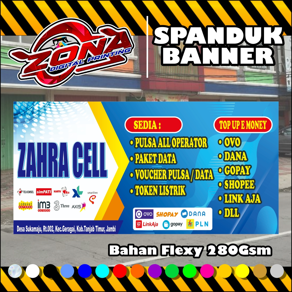 Jual Spanduk Banner Konter Cell Custom Nama menu | Shopee Indonesia