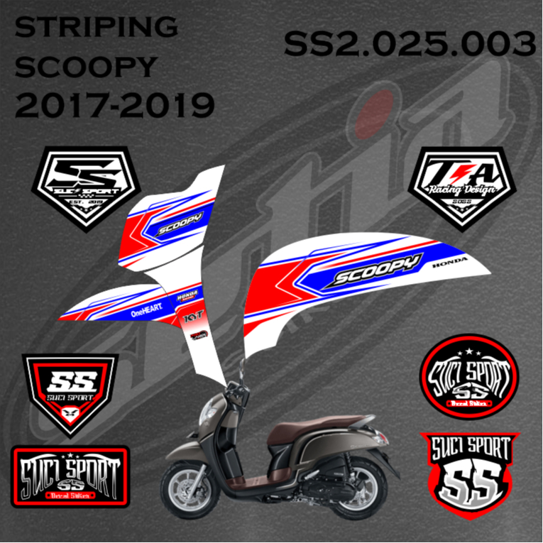 Jual STIKER STRIPING SCOOPY FI 2017-2019, VARIASI LISH SIMPLE MODIFIKASI, HONDA SCOOPY (SS2.025. ...