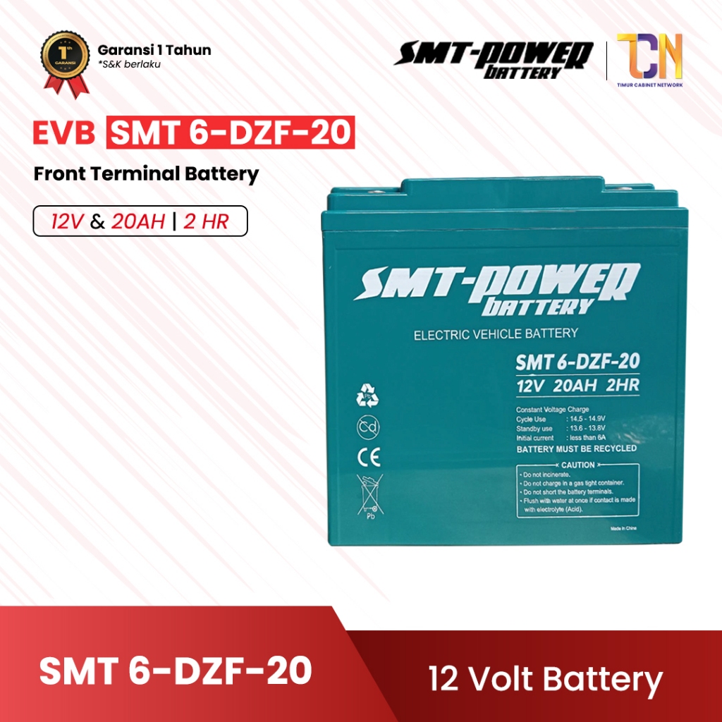 Jual SAMOTO BATTERY SMT POWER 6DZF20 12V 20AH E BIKE / SELIS | Shopee ...