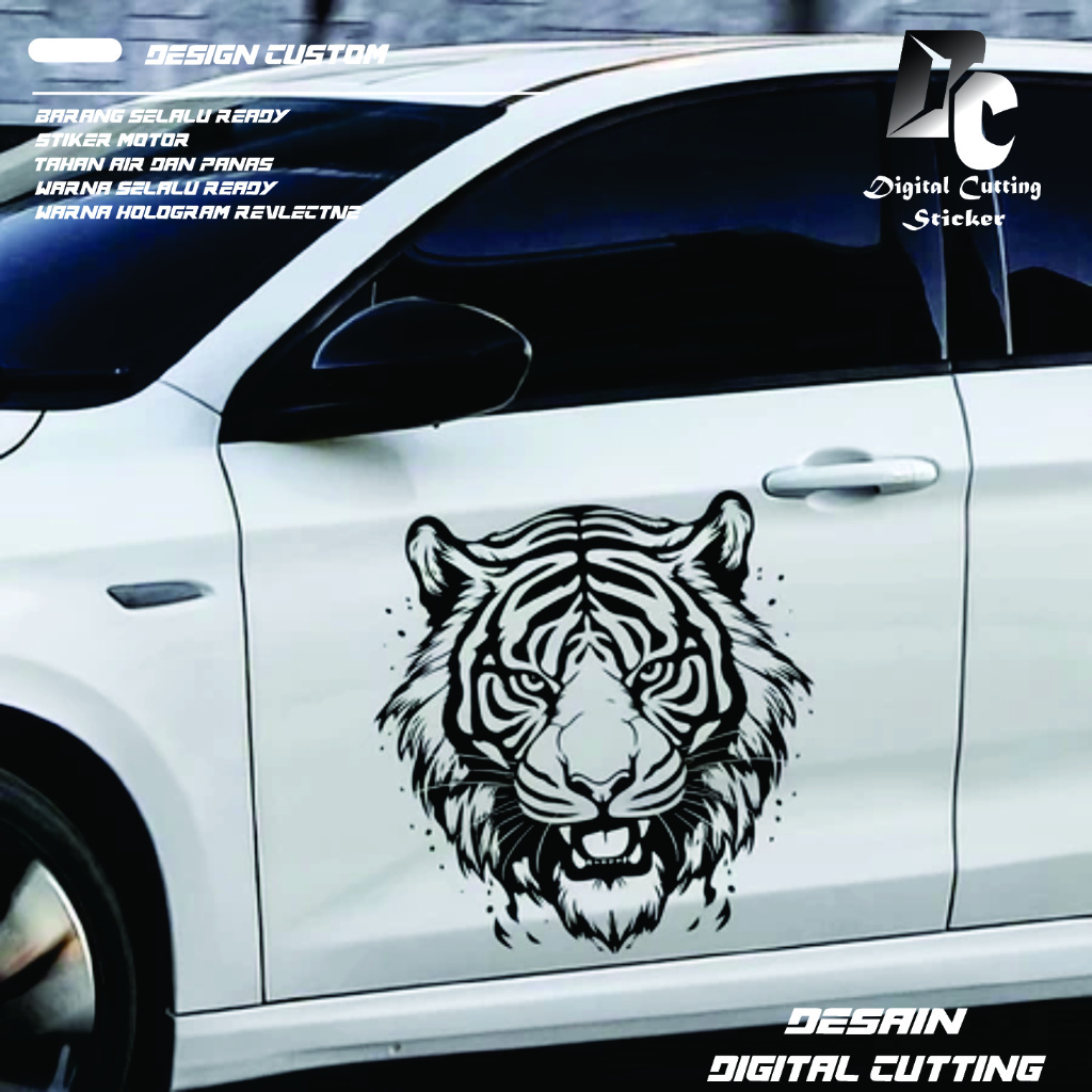 Jual Stiker Kepala Harimau,Macan,Singa / Stiker Body Kaca Mobil Untuk ...