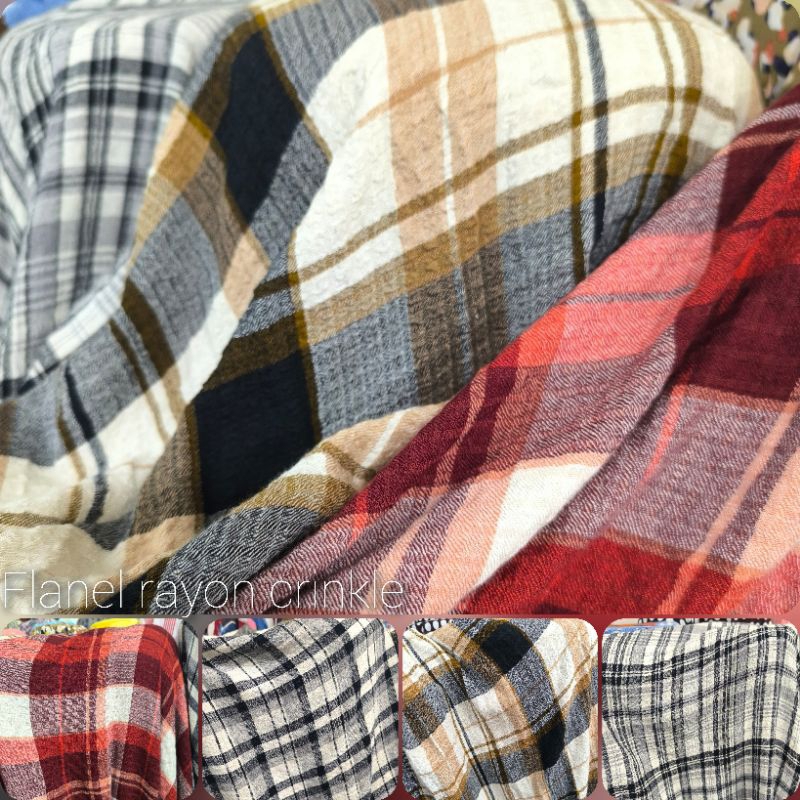 Jual KAIN KATUN RAYON FLANEL CRINKLE ( HARGA UNTUK ½ METER) | Shopee ...