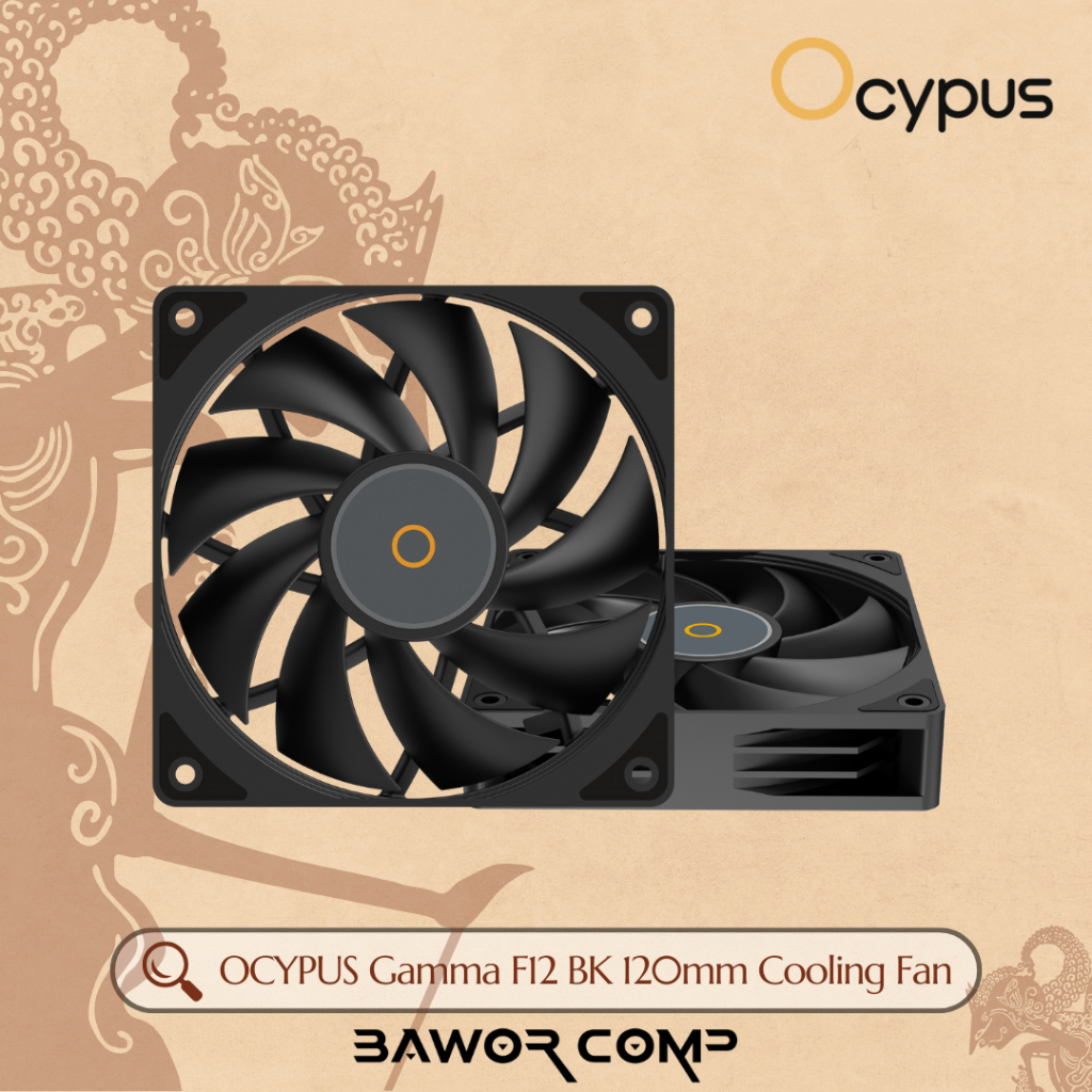 Jual OCYPUS Gamma F12 BK Black PWM Fan - 120mm 12cm 1300RPM Cooling Fan ...