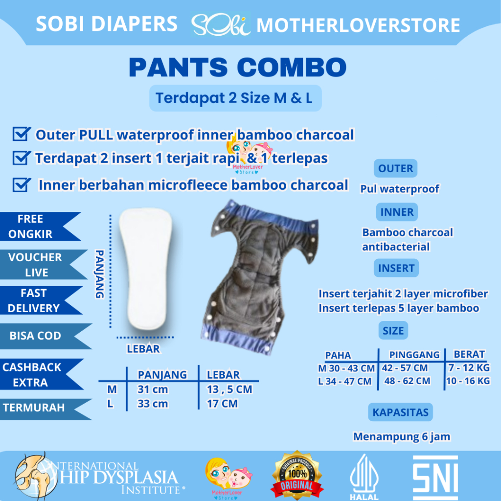 Jual Sobi Pants Combo ClothDiaper Sobi Diaper | Shopee Indonesia