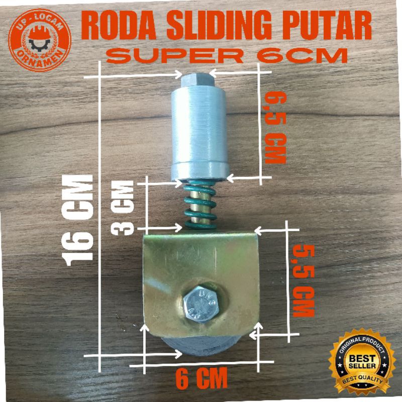 Jual Roda Sliding Besi As Asli Super Ukuran 6 Cm / Pintu Garasi Carport ...