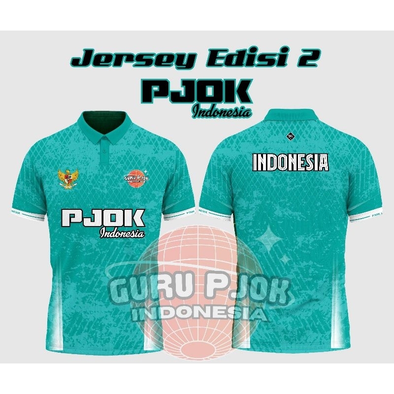 Jual JERSEY PJOK INDONESIA HIJAU TOSCA (Kerah dan Lengan Pendek ...