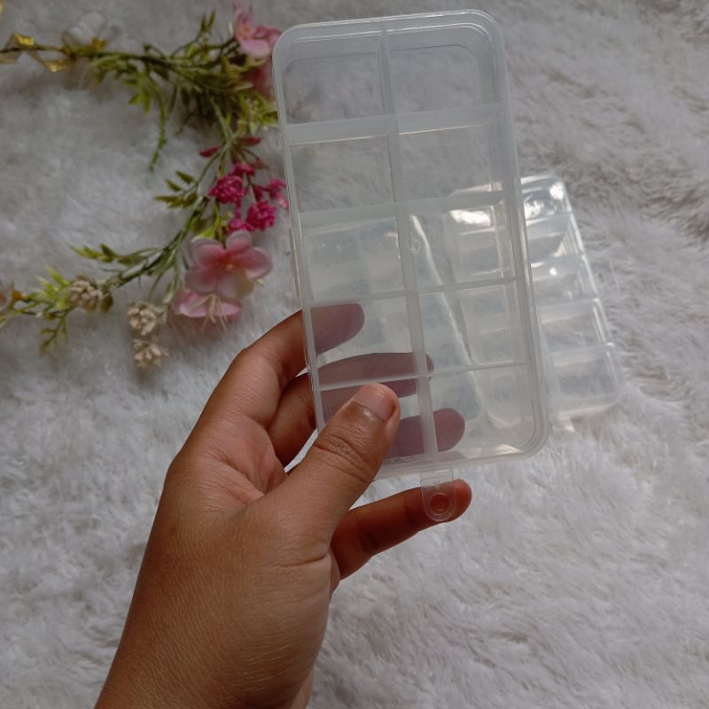 Jual KOTAK PENYIMPANAN PLASTIK/KOTAK MANIK MANIK 10 SEKAT/KOTAK OBAT ...