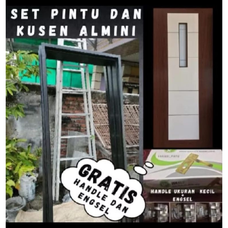 Jual SATU SET PINTU DAN KUSEN ALUMUNIUM. REL PINTU SLEDING GANTUNG. REL ...