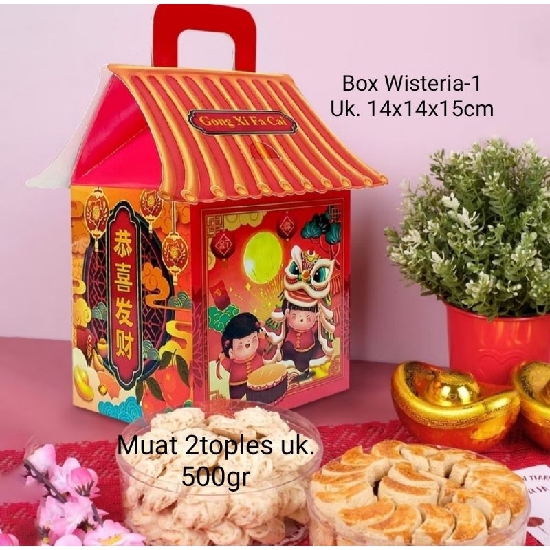 Jual Box hampers imlek 2025 kotak dus isi 2 toples bulat 500gr Dus buah ...
