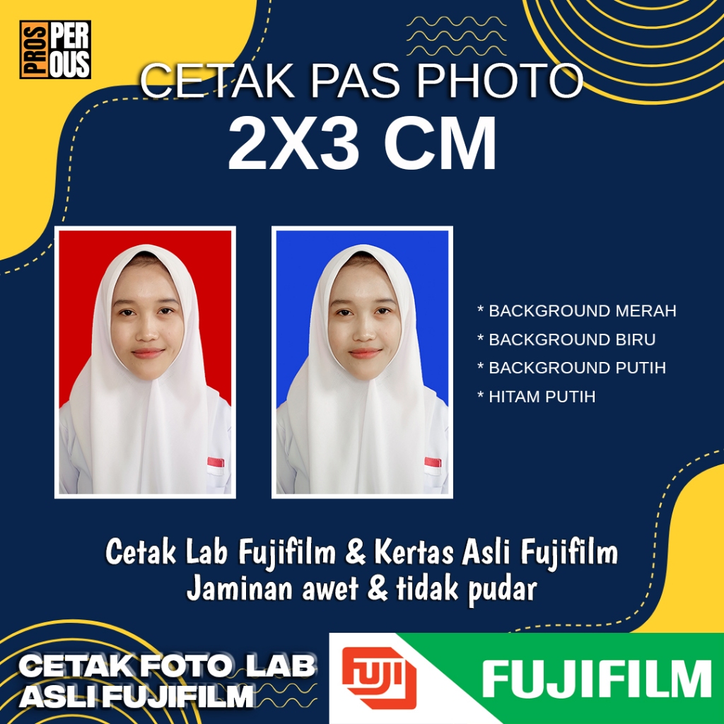 Jual Pas photo foto ukuran 2x3, 3x4, 4x6 lab asli fujifilm GRATIS EDIT ...