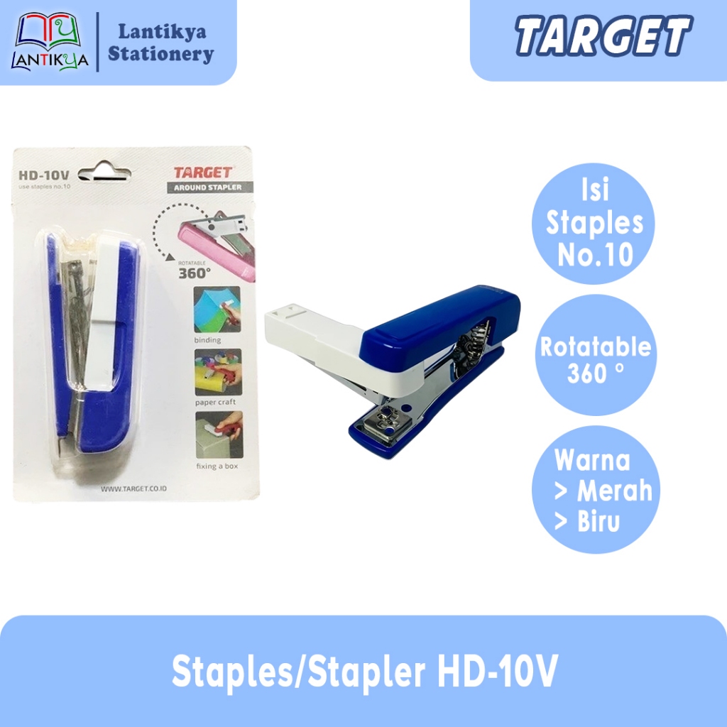 Jual STAPLER BUKU TARGET Around Stapler 360 Rotating Head HD-10V | Shopee Indonesia
